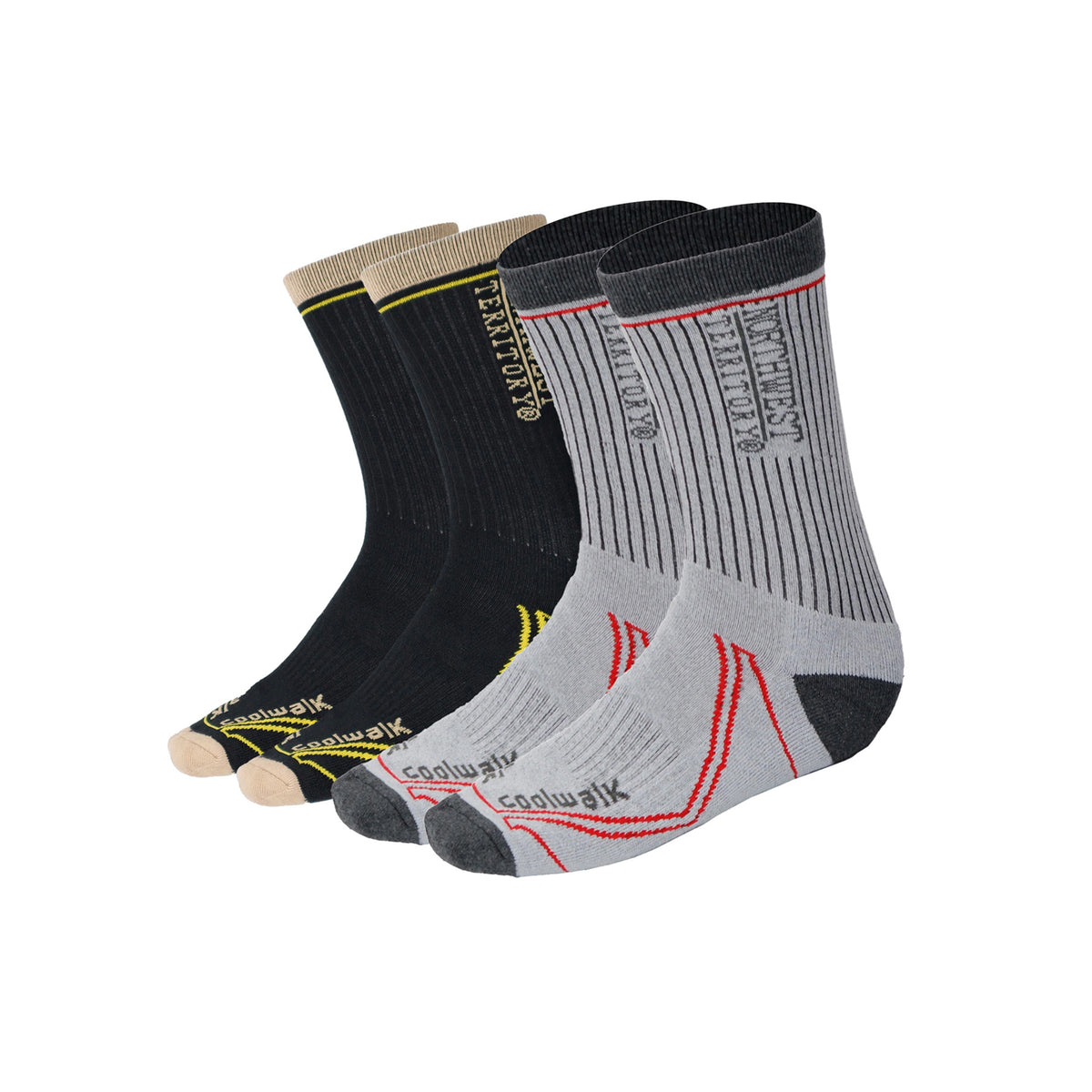 Coolwalk Men's Socks - Black & Grey Pack of 2 | Northwest Territory