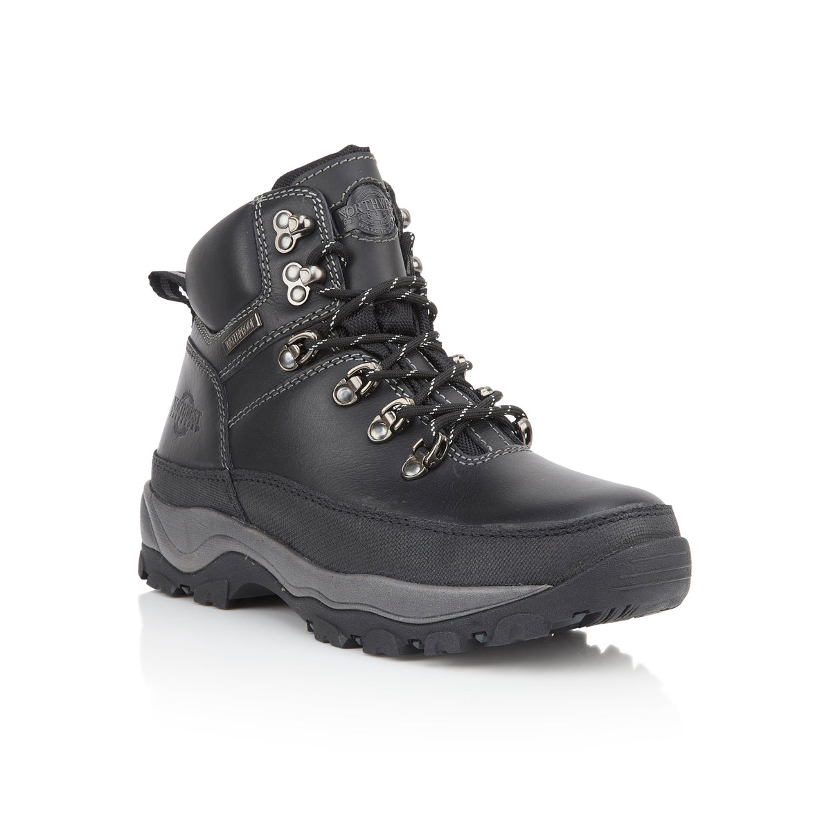 Rayrock Mens Leather Waterproof Walking Boots Black | Reliable Grip